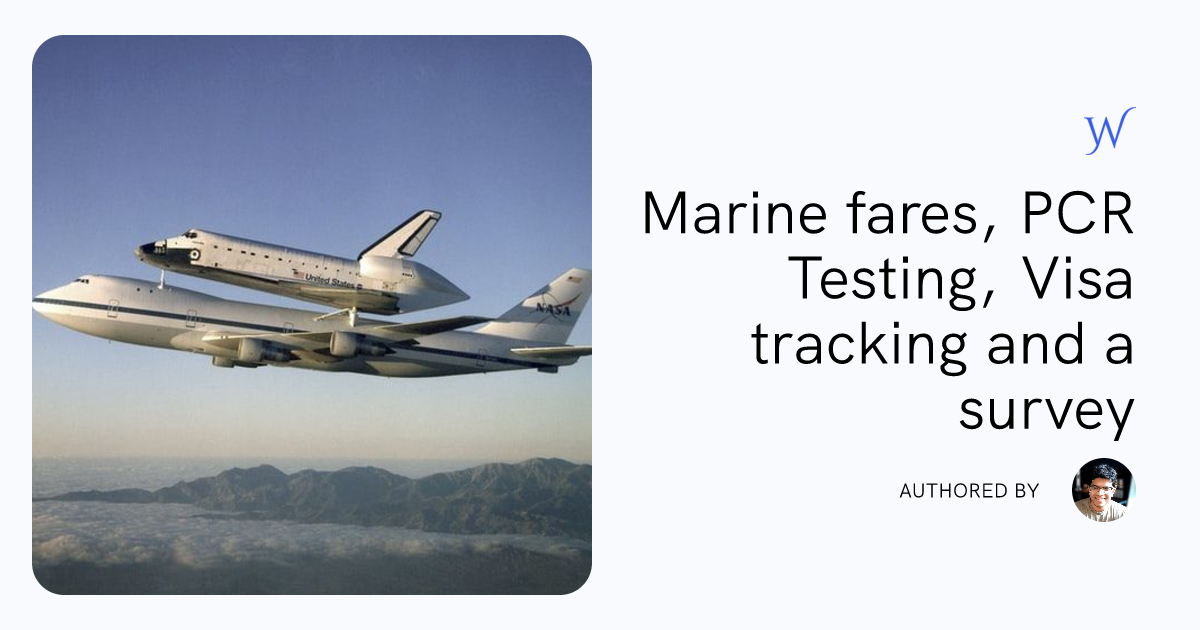 Greywing | Marine fares, PCR Testing, Visa tracking and a survey